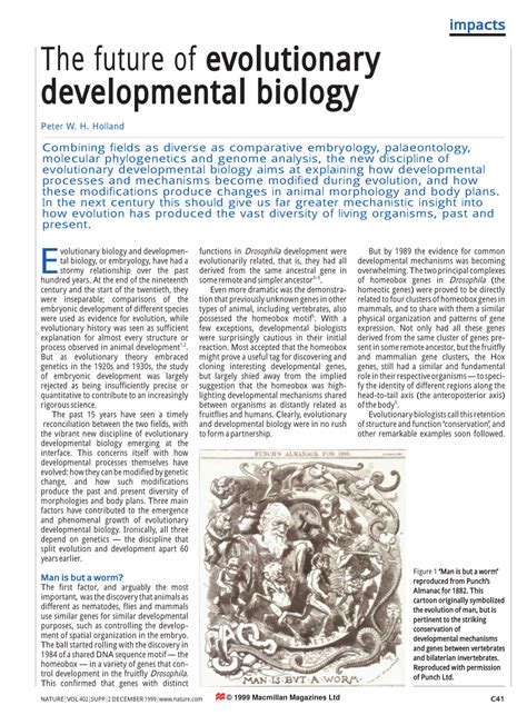 Pdf Holland Pw The Future Of Evolutionary Developmental Biology