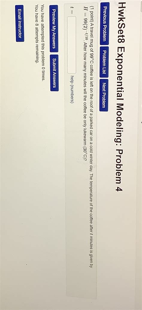 Solved Hwkset8 ﻿exponential Modeling Problem 41 ﻿point ﻿a