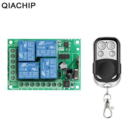 Qiachip 범용 무선 원격 제어 스위치 Dc 12v 4ch Rf 릴레이 수신기 모듈 원격 제어 433 Mhz 송신기
