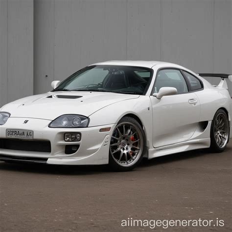 Sleek Supra Mk 4 Sports Car Racing On A Neonlit Urban Circuit Ai