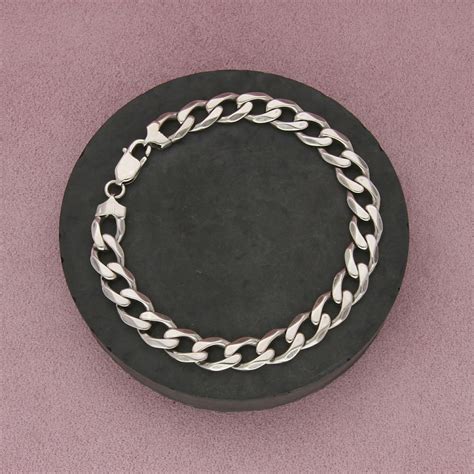 Sterling Silver Mens 9mm Curb Chain Bracelet Size 9in Gem