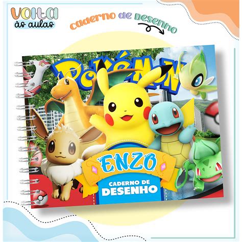 Kit Digital Volta às Aulas Encadernação Pokémon Go