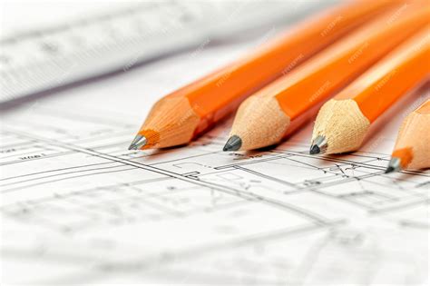 Architectural Plan And Technical Project Drawing On Rolls For