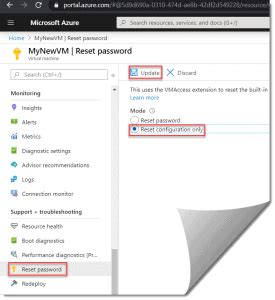 Azure VM Reset Configuration Only Azure Lessons