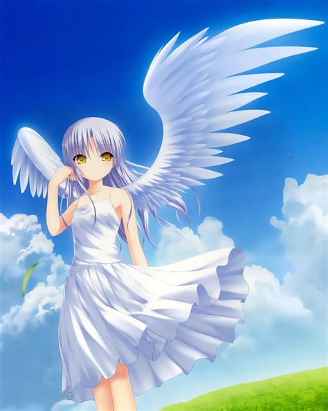 Safebooru 1girl Absurdres Angel Beats Angel Wings Arm Behind Back