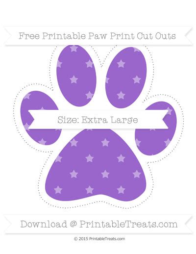 Amethyst Star Pattern Extra Large Paw Print Cut Outs — Printable