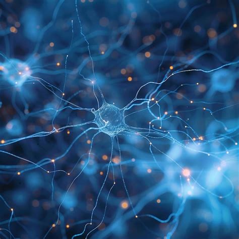 Premium Photo Abstract Image Of Neural Connections On Blue Background