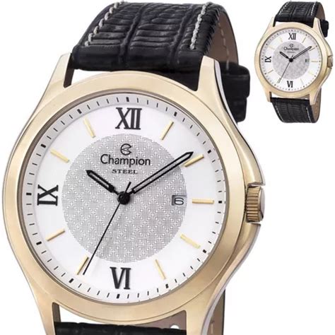 Reloj Champion Ca B De Piel Impermeable Grande Para Hombre Color
