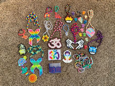 Trippy Rave Kandi Bracelet Diy Perler Bead Crafts Per