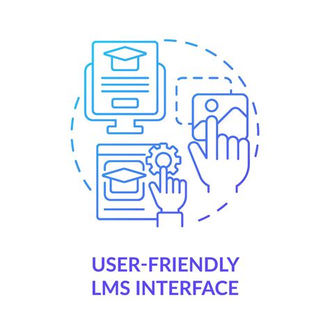 User Friendly Lms Interface Blue Gradient Concept Icon Learning Management System Feature