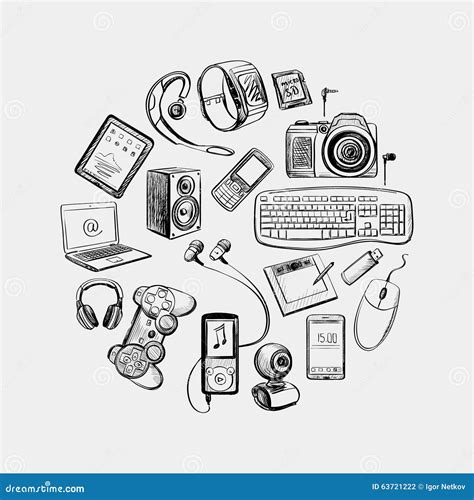 Circular Design Of Electronic Gadget Stock Vector Illustration Of