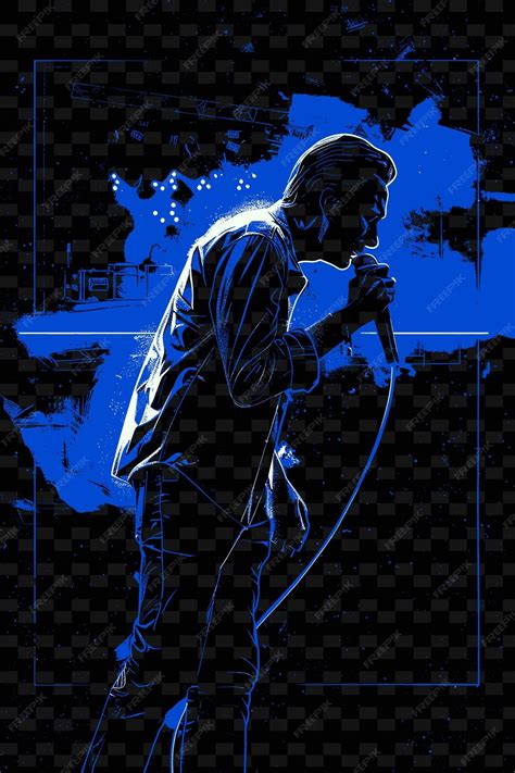 Premium Psd Man Holding A Microphone With A Concert Stage Behind Him