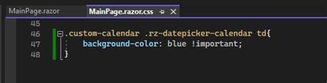 can t override css blazor server radzen