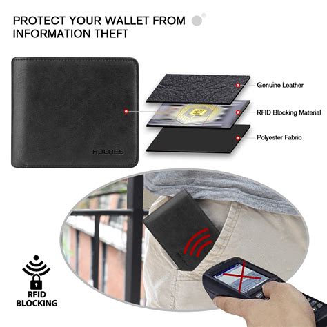Hocres® Mens Wallet Genuine Leather Wallets For Men Uk With 10 Credit
