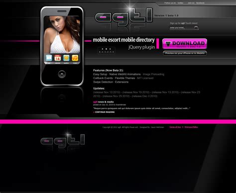 Escort Directory Website Design Template Jquery Design Templates Detection Plugins Web