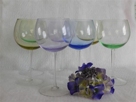 Elegant Colorful Balloon Wine Glasses Etsy