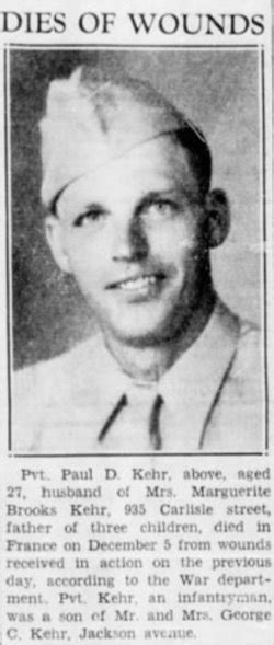 Pvt Paul David Kehr 1917 1944 Find A Grave Memorial