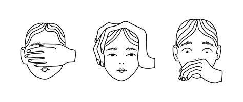Premium Vector Doodle Hands Preventing People From Seeing Hearing And