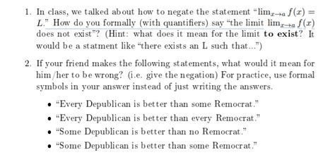 Solved In Class We Talked About How To Negate The Chegg