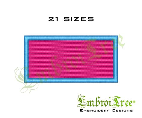 Rectangle Embroidery Design Rectangle Embroidery File Etsy
