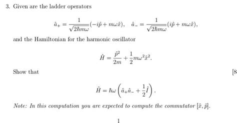 Solved Given Are The Ladder Operators Chegg