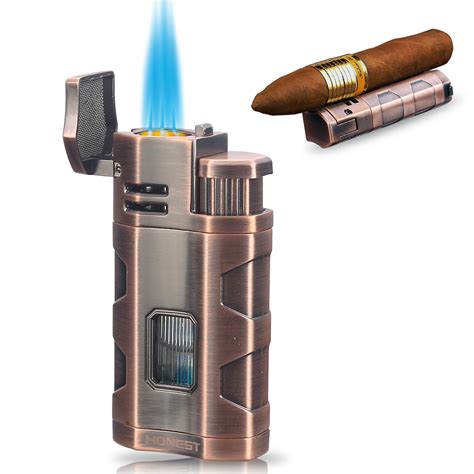Promise Triple Jet Torch Lighter With Cigar Cutter Punch Cigar Rest