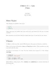 CS211 Lecture Note 23 0510 Class 1 Pdf CS211 C Lab Class Lily Zhou