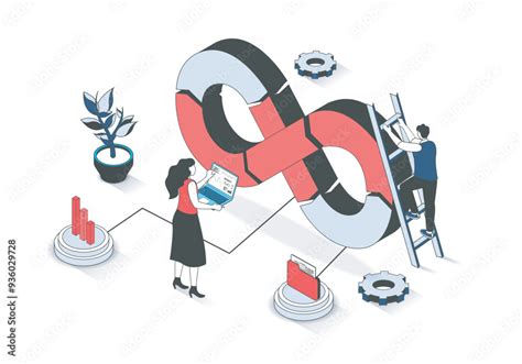 DevOps 3d Isometric Concept With Isometry People Design For Web Man