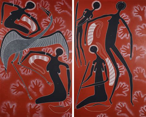 Billy Doolan Brolga Dreaming Diptych Aboriginal Exhibitions Gallery