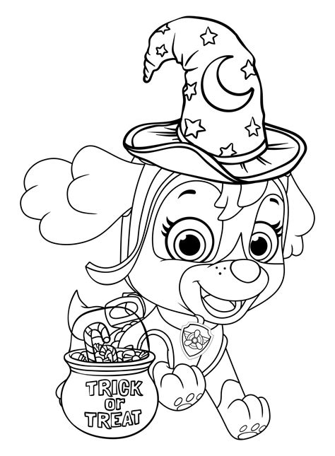 Paw Patrol Halloween Coloring Pages Sketch Coloring Page