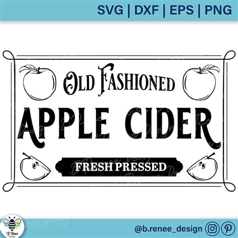 Old Fashioned Apple Cider Svg Vintage Fall Sign Svg Apple Cider