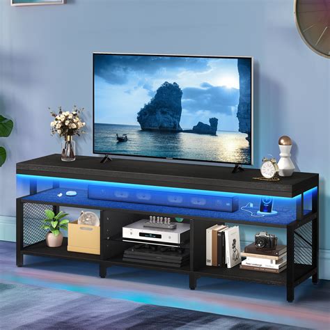 DWVO Industrial LED TV Stands For 55 60 65 70 Inch W Power Outlets