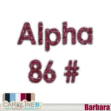 Barbara Red Alpha Caroline B Design Digital Scrapbooking