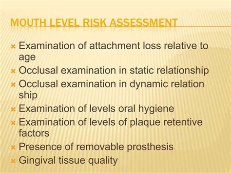 Risk Factors And Risk Assessment Of Periodontal Disease