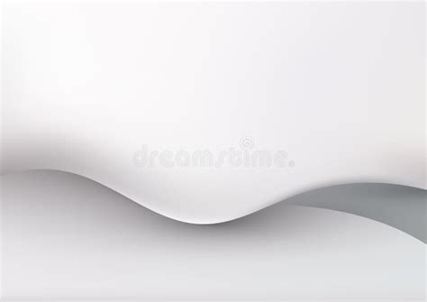 Minimalist Abstract Fluid White Surface Soft Flowing Curve Light Gray Background Modern Design