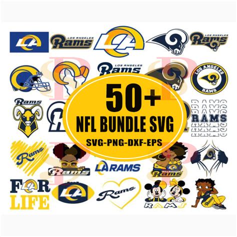 Los Angeles Rams Svg Sport Logo Bundle Los Angeles Rams Nfl Inspire