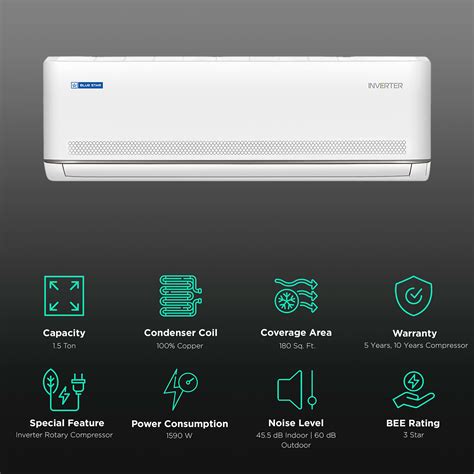 Buy Blue Star 5 In 1 Convertible 1 5 Ton 3 Star Inverter Split Ac With