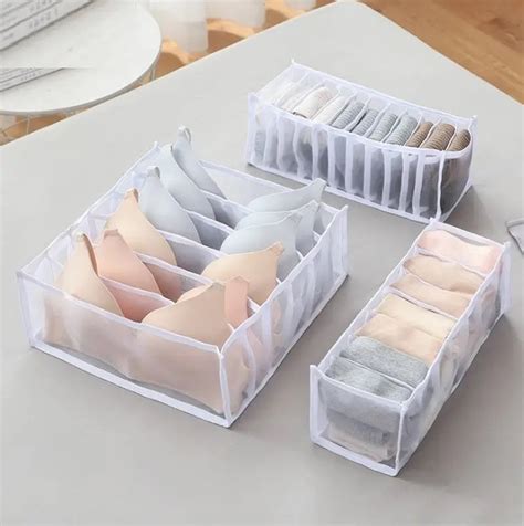 Набор органайзеров ящик бокс короб для хранения вещей нижнего белья носков 3 органайзера в