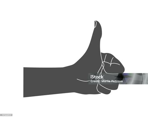 白い背景に親指を立てた手の輪郭承認してシンボルをいいねしますベクターイラスト いいね！ボタンのベクターアート素材や画像を多数ご用意