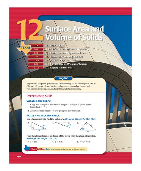 Geometry Ch 12 Geomtry Review Surface Area And 12 Volume Of Solids
