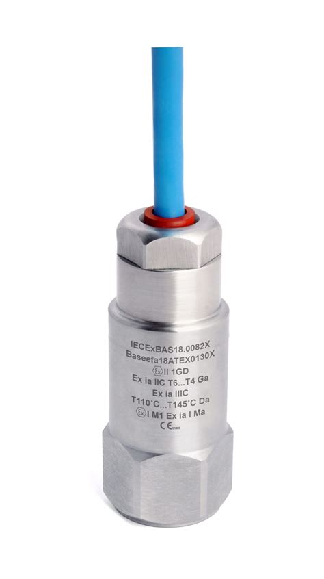 HS IT Top Exit Integral PUR Cable Intrinsically Safe Accelerometer With Temp Output