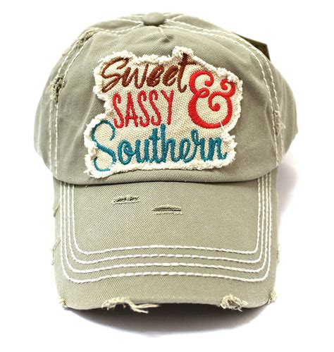 Sweet Sassy And Southern Patch Embroidery Front And Back Hat Caps N