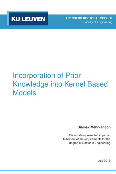 Pdf Incorporation Of Prior Knowledge Into Kernel Based Models