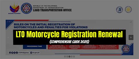 Comprehensive Guide To LTO Motorcycle Registration Renewal 2023