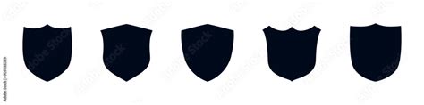 Shield Vector Silhouette Icons Protection Shields Safety Icon Set