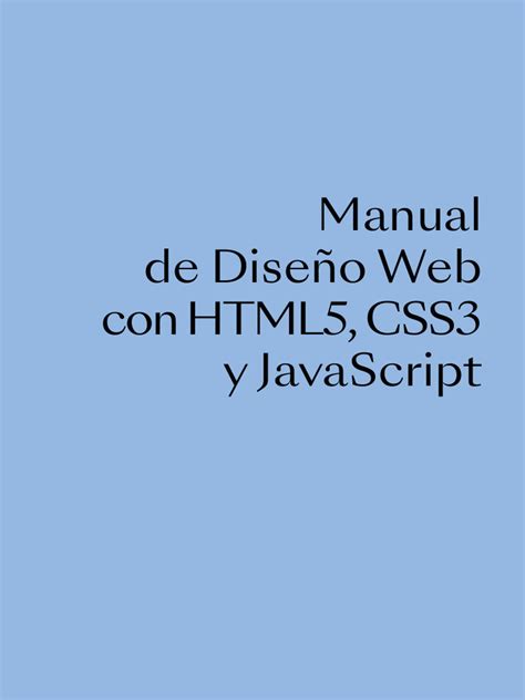 Manual De Diseño Web Con Html5 Css3 Y Javascript Pdf Html Diseño Web