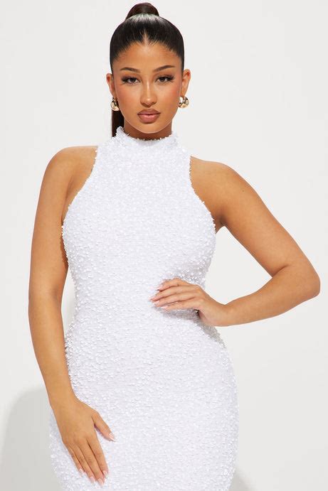 Zoey Feathered Sequin Gown White Fashion Nova