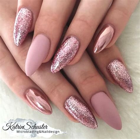 Pink And Gold Nail Art