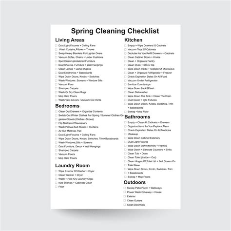 Spring Cleaning Checklistweekly Cleaning Checklistcleaning Plannerspring Cleaning Schedule