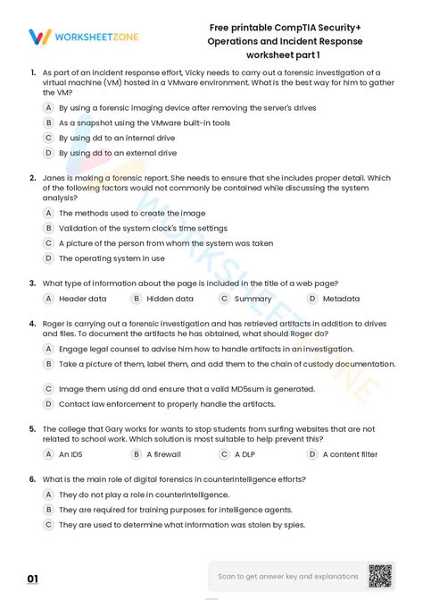 Free Printable Comptia Security Operations And Incident Response